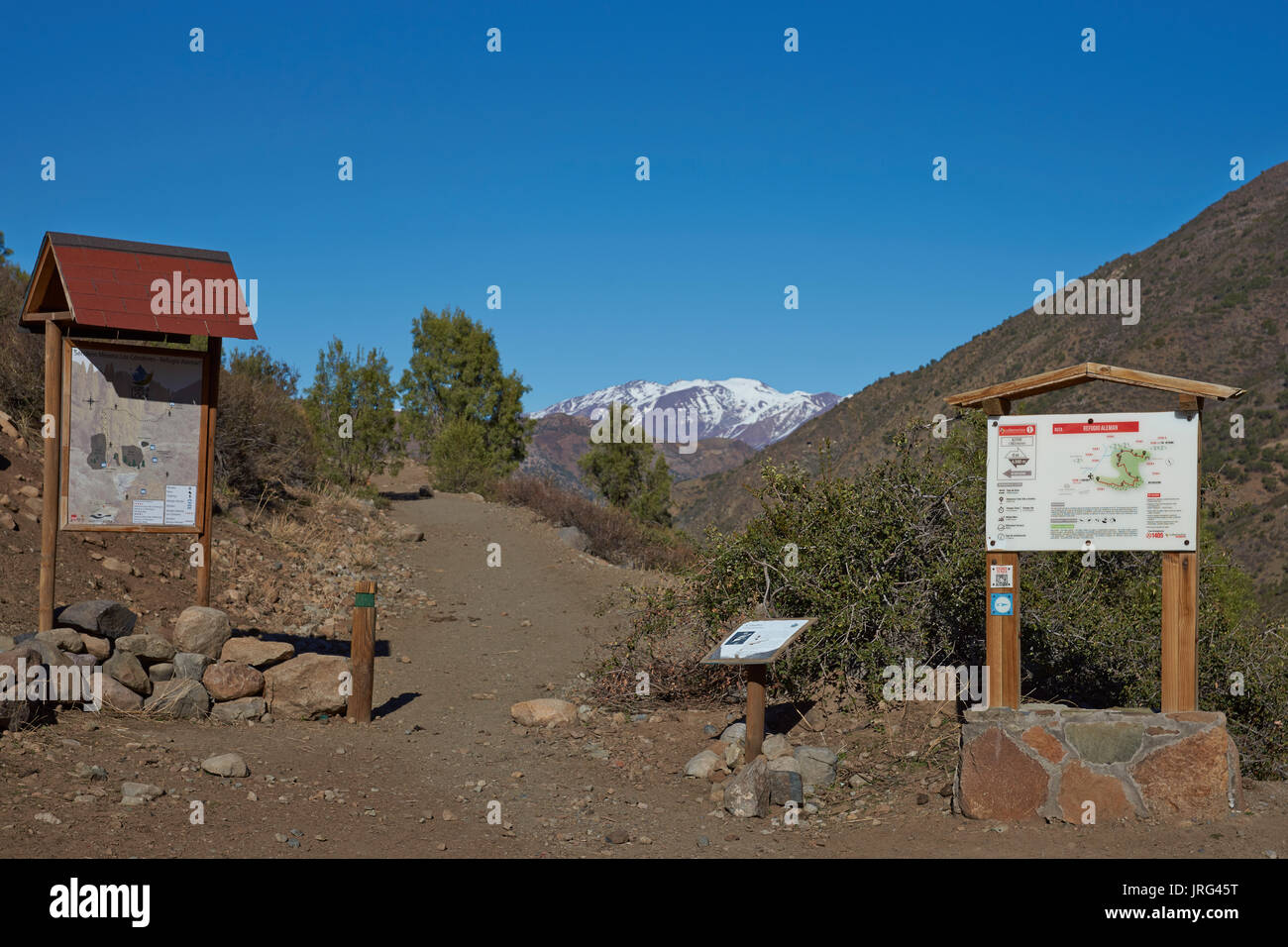 Start of the Condor Trail in the mountainous landscape of Parque Yerba ...