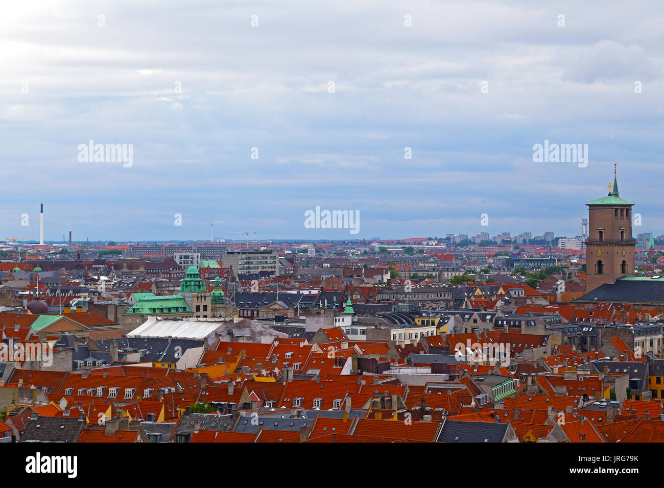 Copenhagen city panorama in summer, Denmark. An aerial view on ...