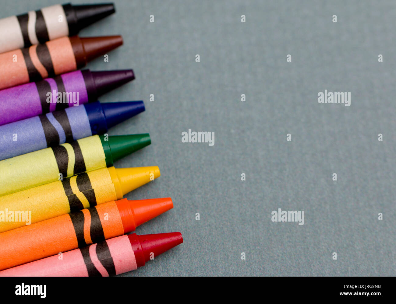 A Fresh Pack of Eight Crayons Stock Photo - Alamy