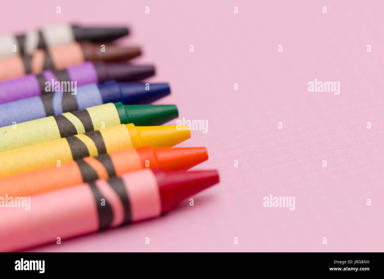 A Fresh Pack of Eight Crayons Stock Photo - Alamy