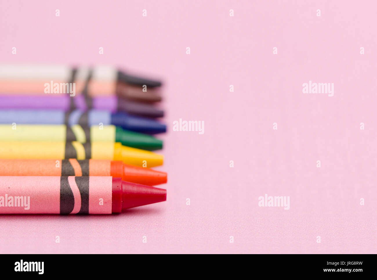 A Fresh Pack of Eight Crayons Stock Photo - Alamy