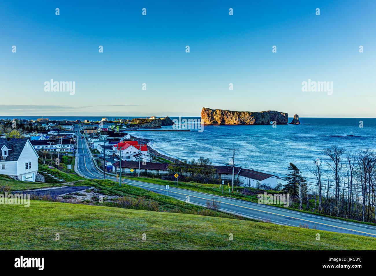 Perce, Canada - June 5, 2017: Famous Rocher Perce rock in Gaspe ...