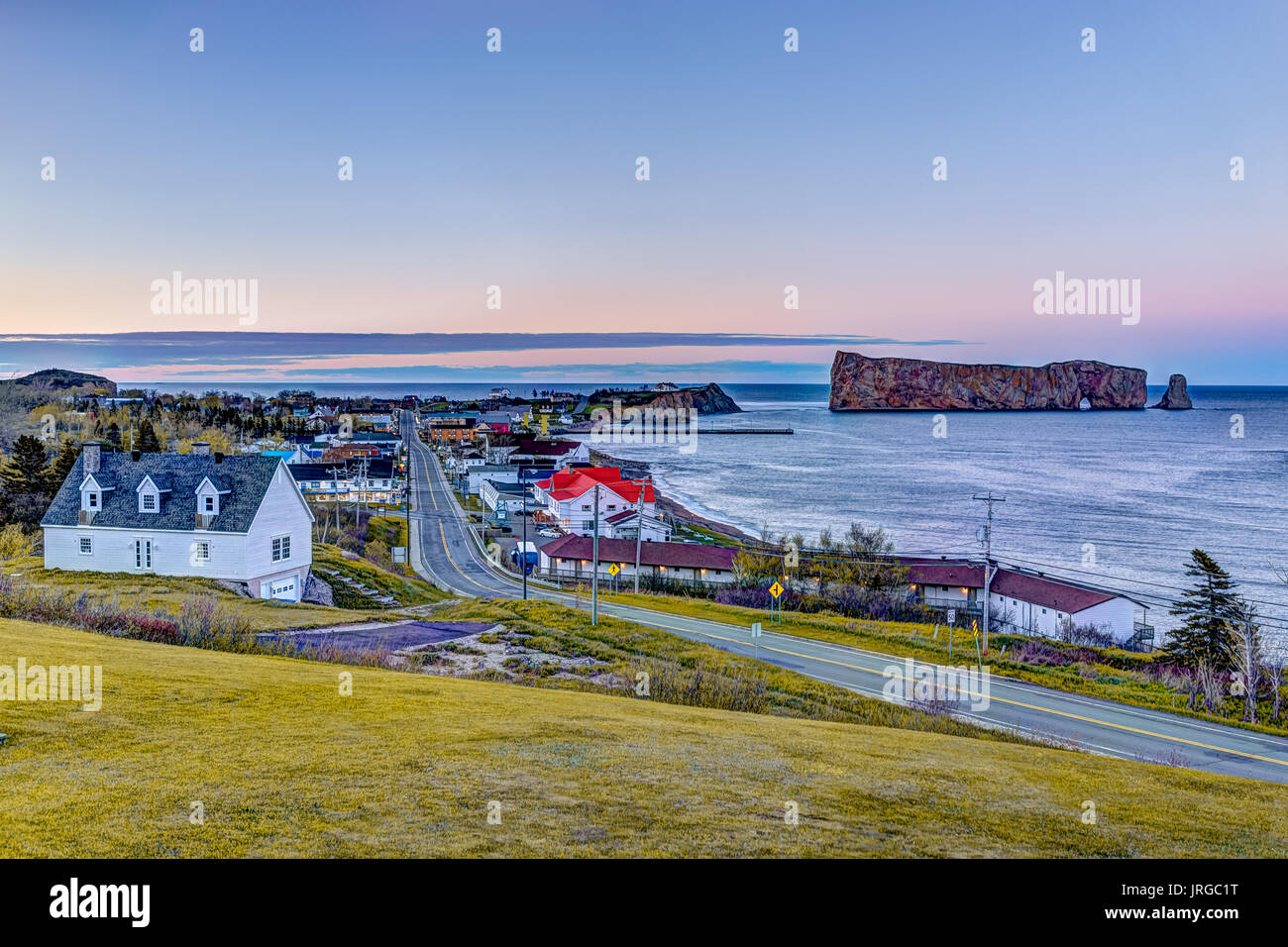 Perce, Canada - June 5, 2017: Famous Rocher Perce rock in Gaspe ...