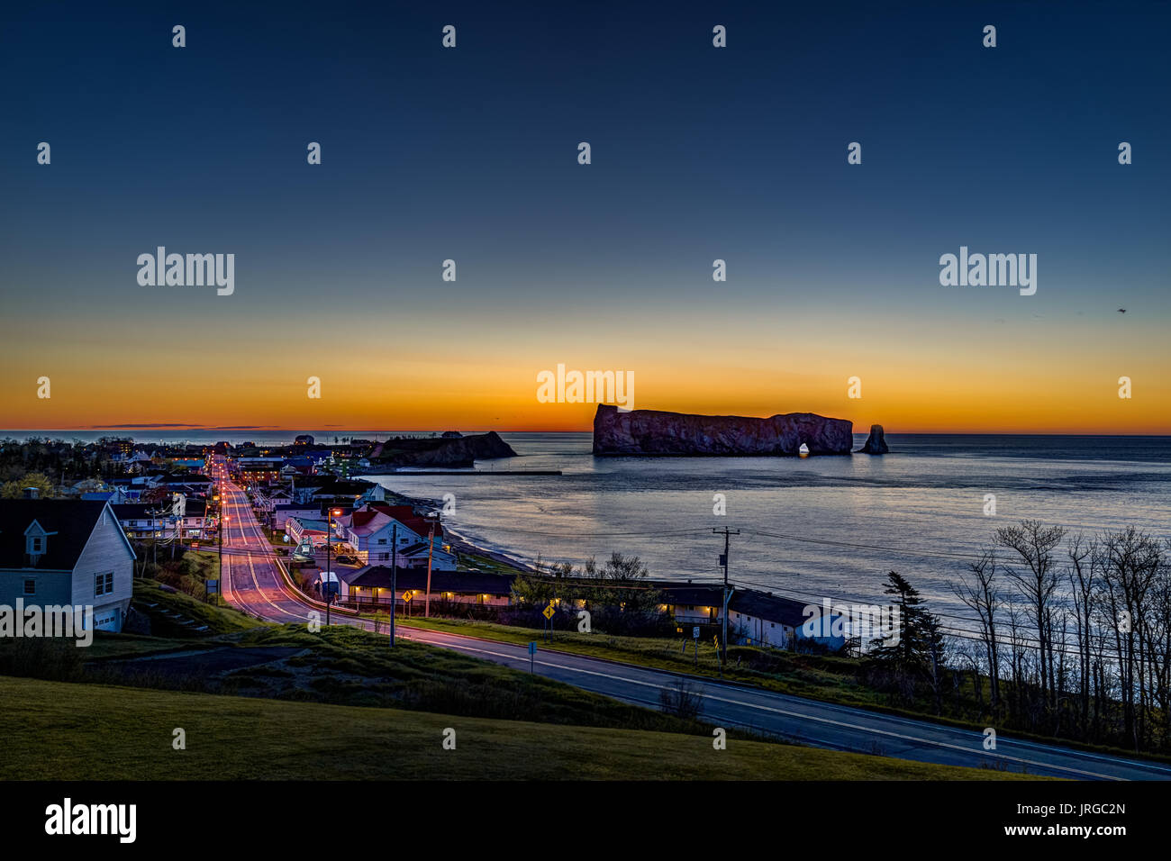 Perce, Canada - June 6, 2017: Famous Rocher Perce rock in Gaspe ...