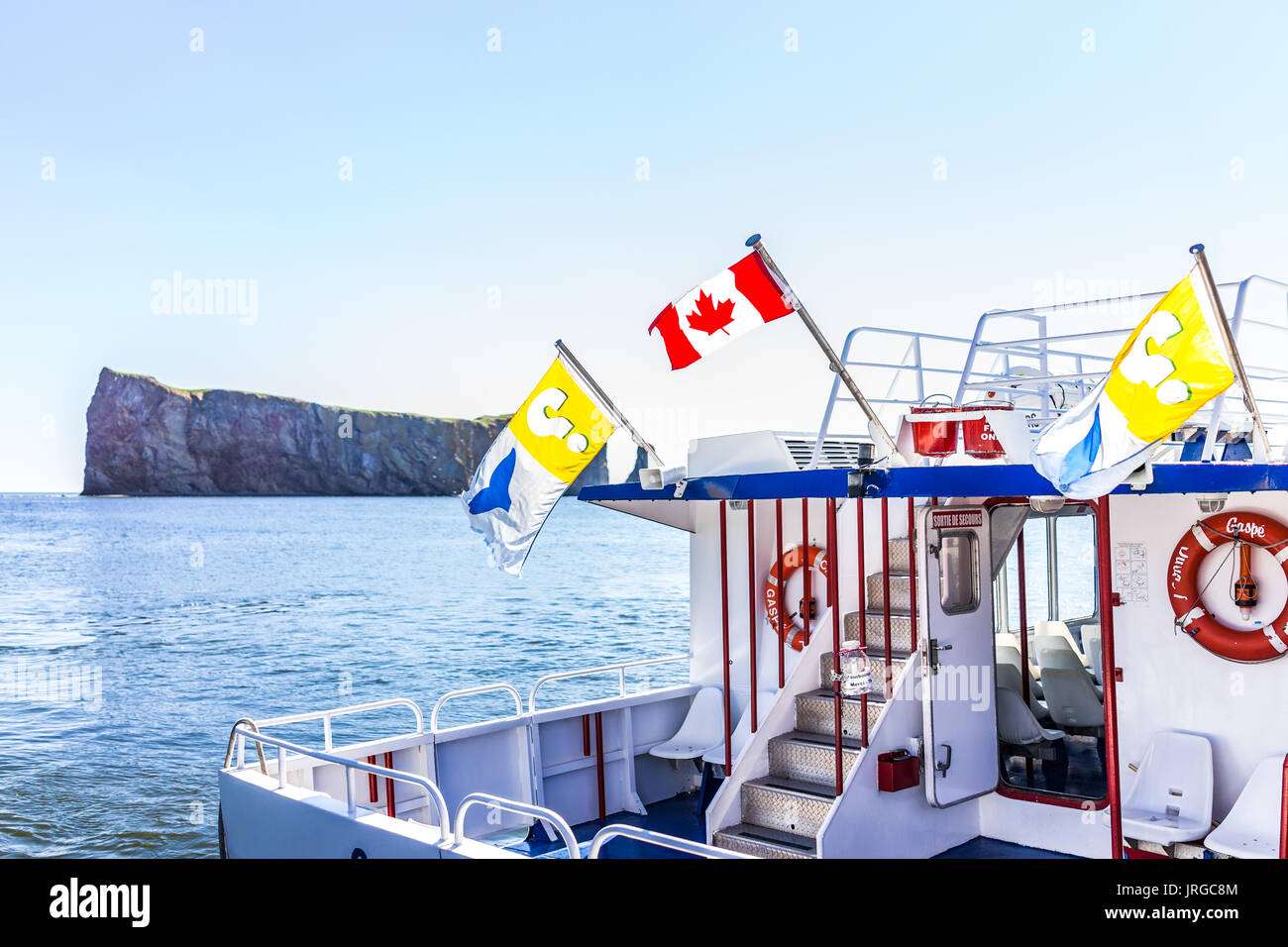 Perce, Canada - June 6, 2017: Boat for tourist trip to Rocher Perce ...