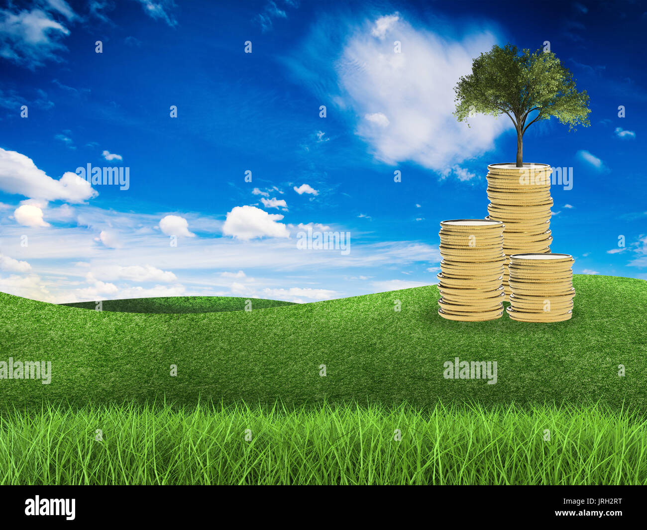 Growing stack of coins hi-res stock photography and images - Alamy