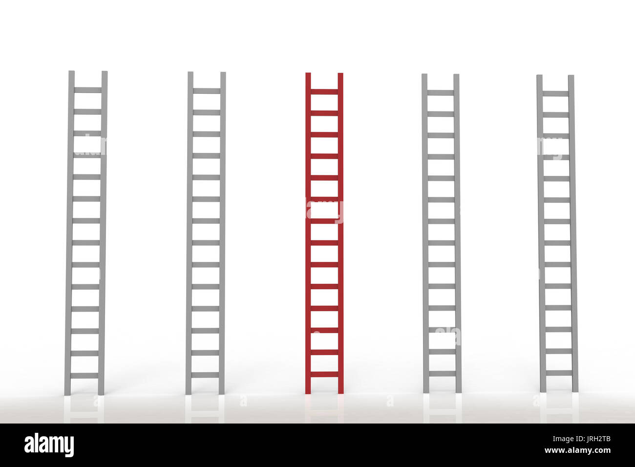 leadership concept with red ladder among grey ladders Stock Photo - Alamy