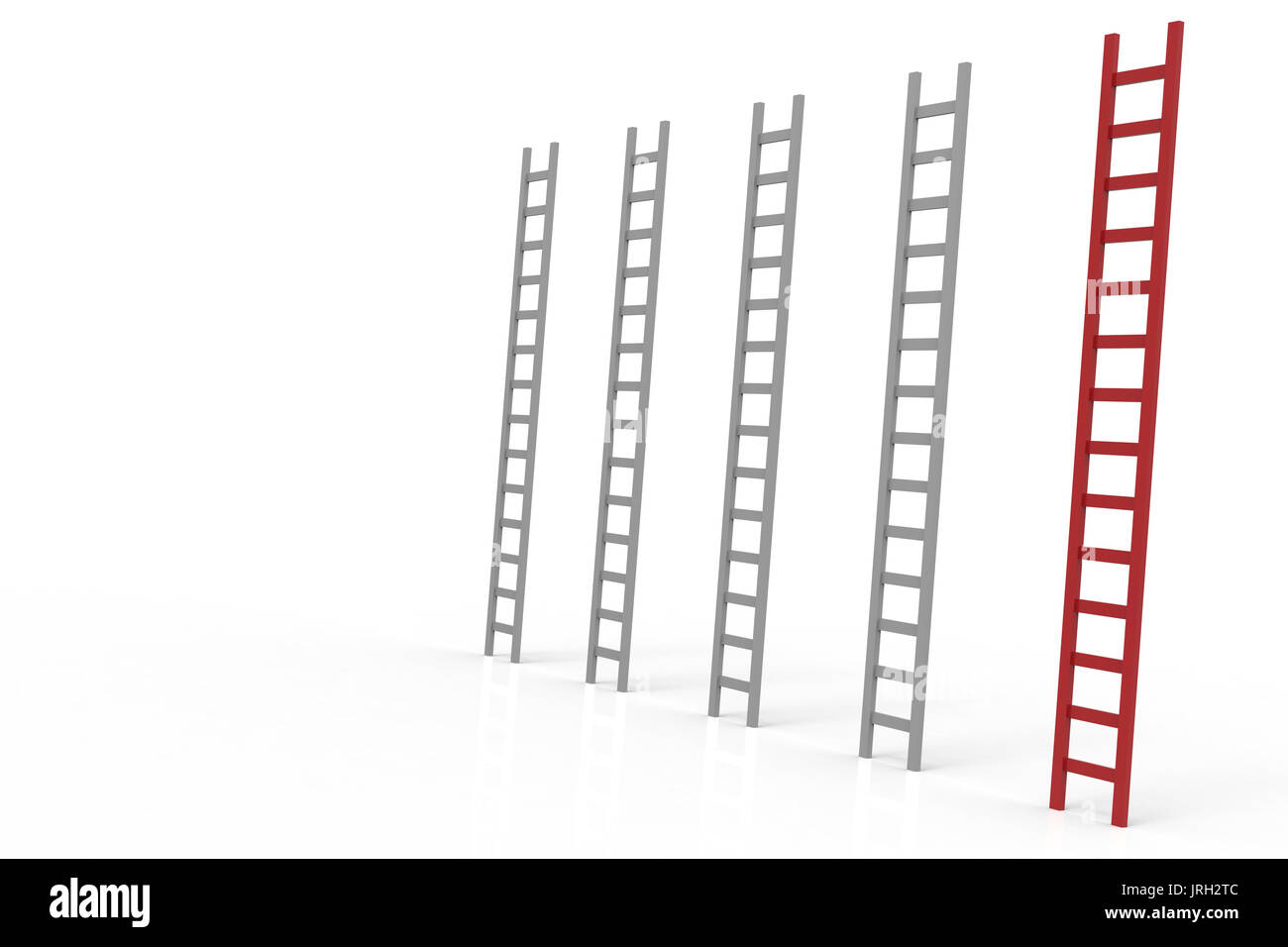 leadership concept with red ladder among grey ladders Stock Photo - Alamy