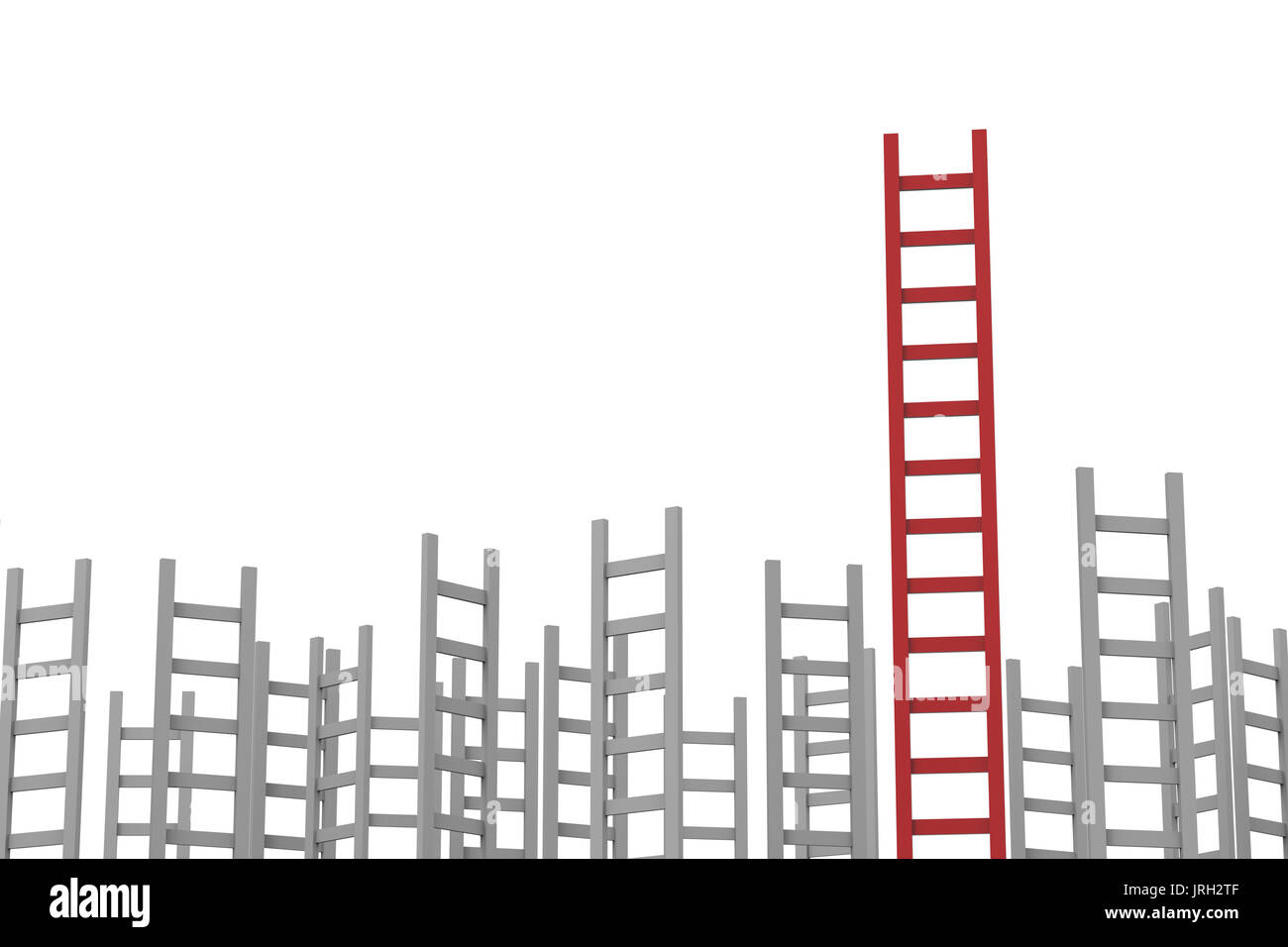 leadership concept with red ladder among grey ladders Stock Photo - Alamy
