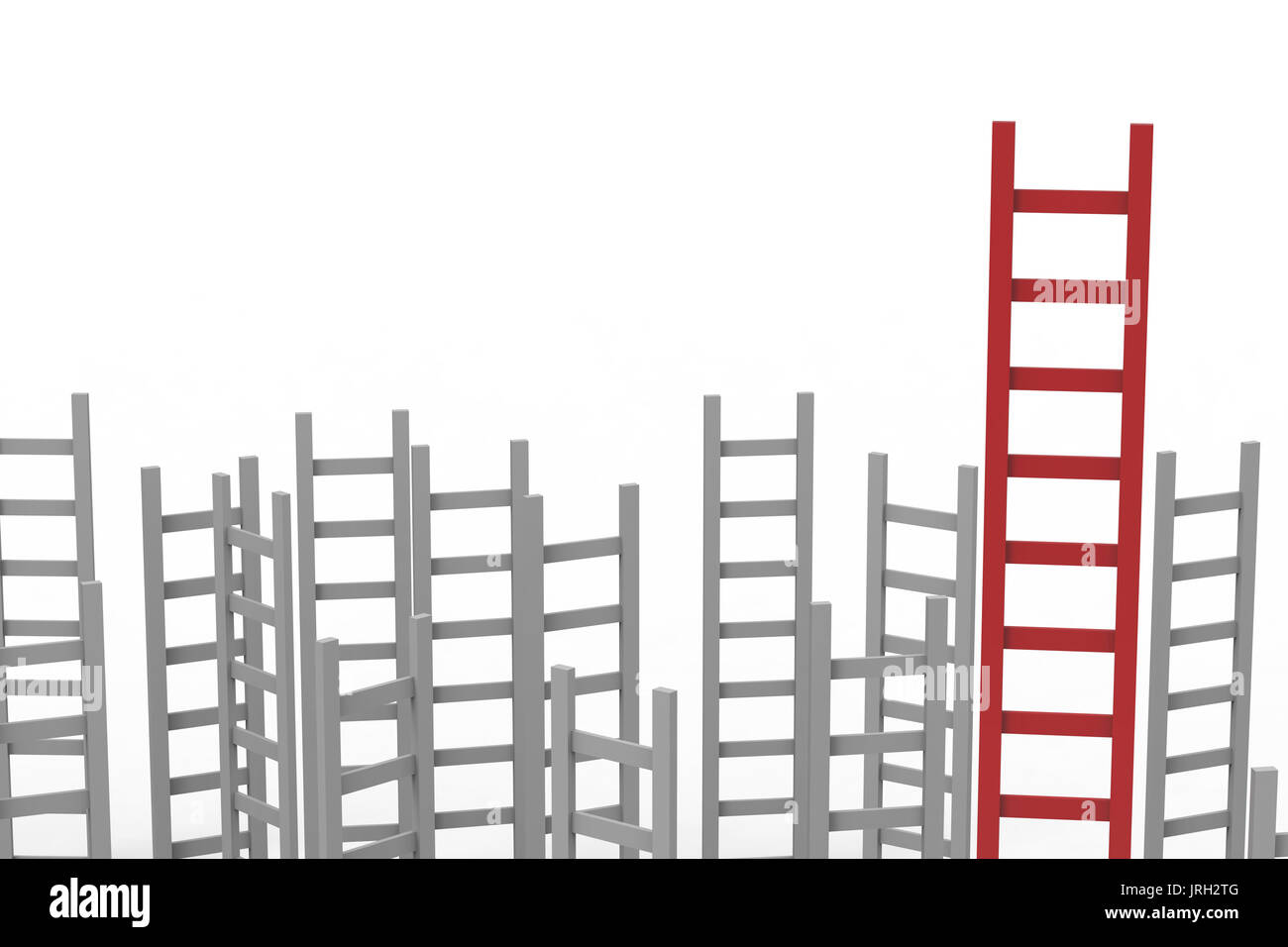 leadership concept with red ladder among grey ladders Stock Photo - Alamy