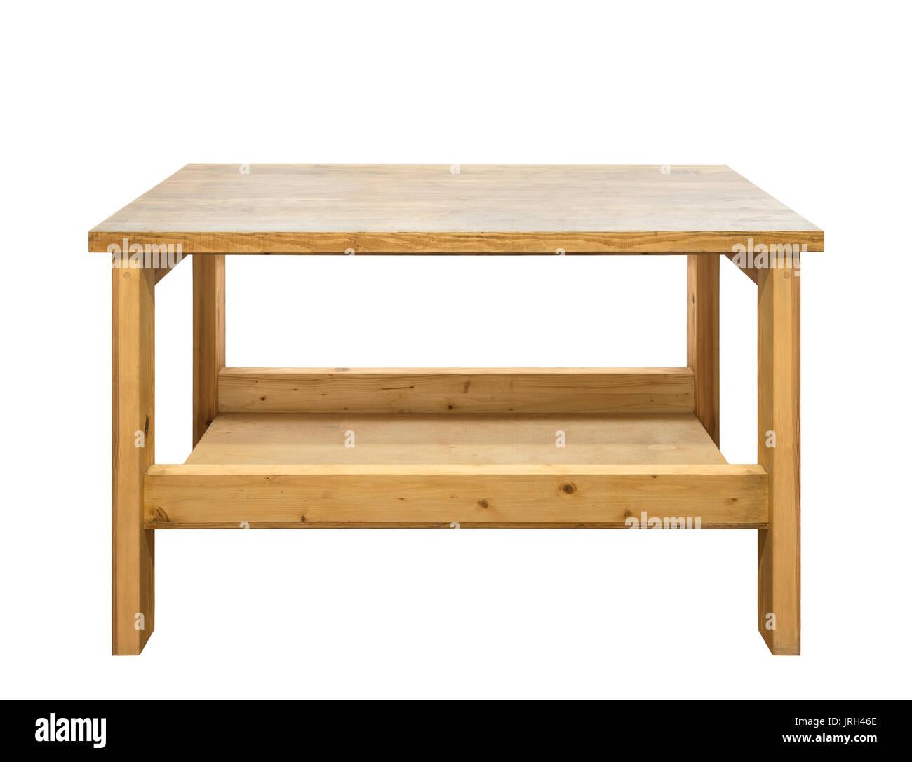 Used wooden workbench. Woodworking workshop table isolated on white ...