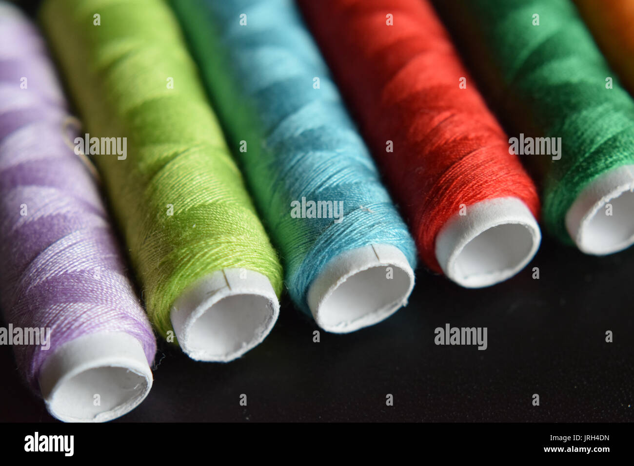 Macro background colorful cotton threads Stock Photo - Alamy