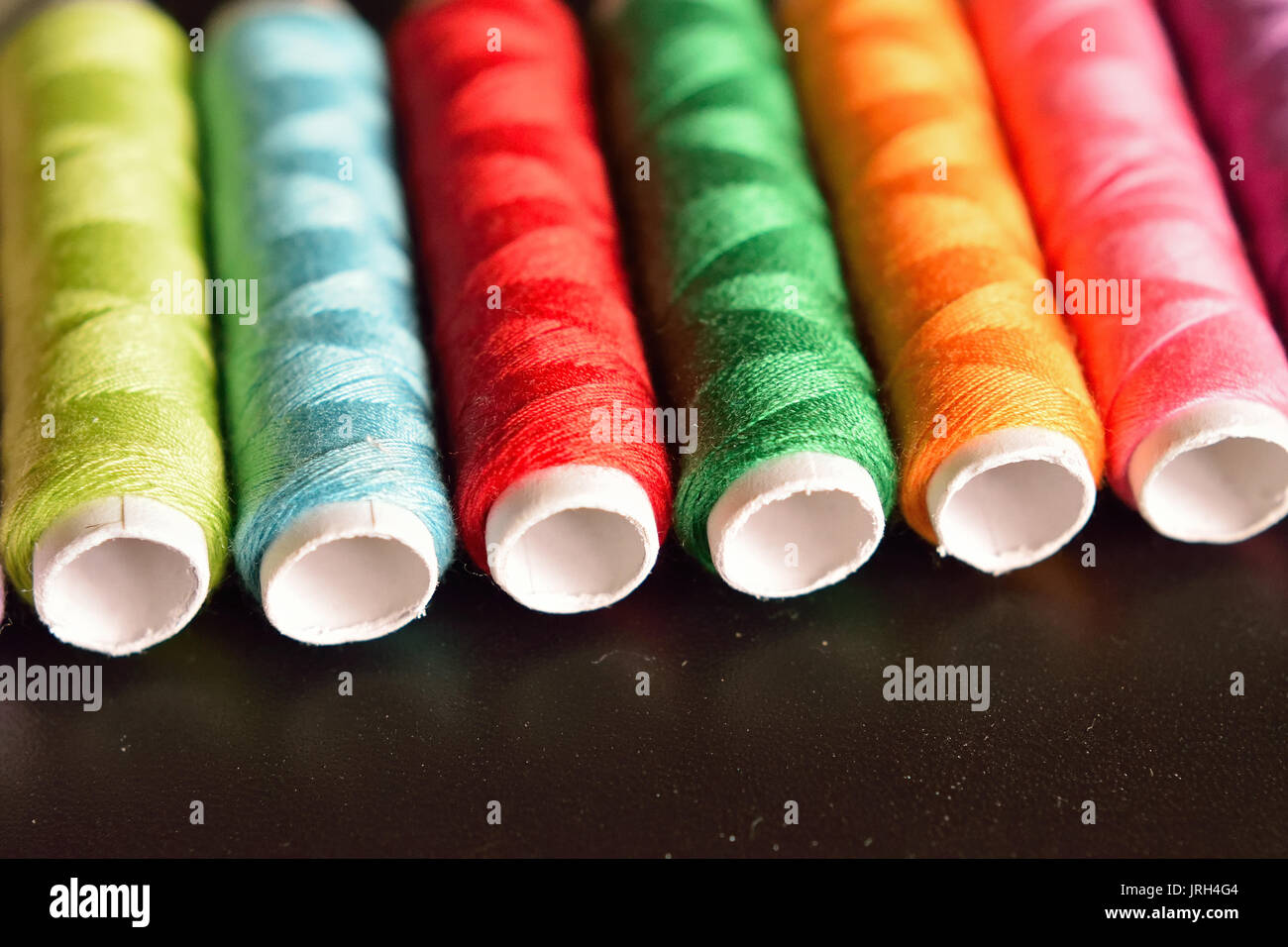 Macro background colorful cotton threads Stock Photo - Alamy