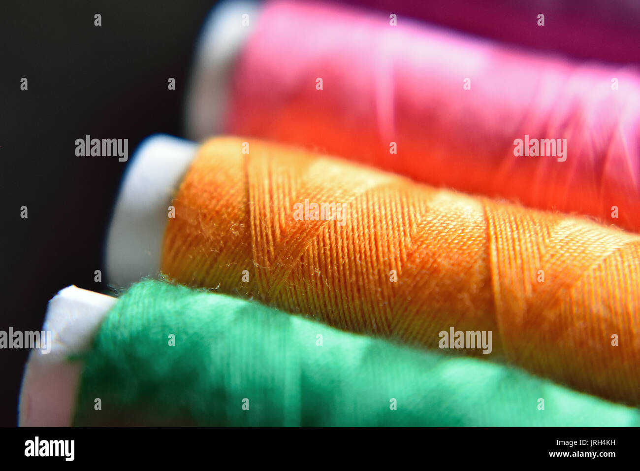 Macro background colorful cotton threads Stock Photo - Alamy