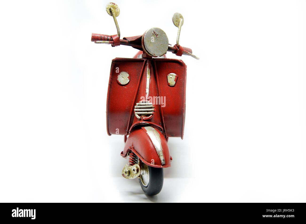 Red old vintage scooter isolated on white Stock Photo - Alamy