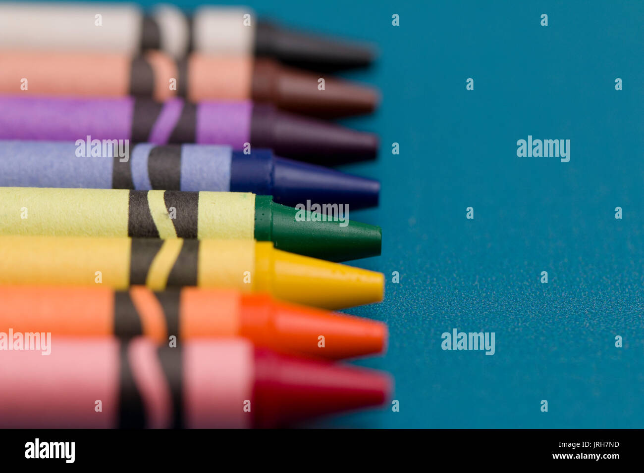 A Fresh Pack of Eight Crayons Stock Photo - Alamy