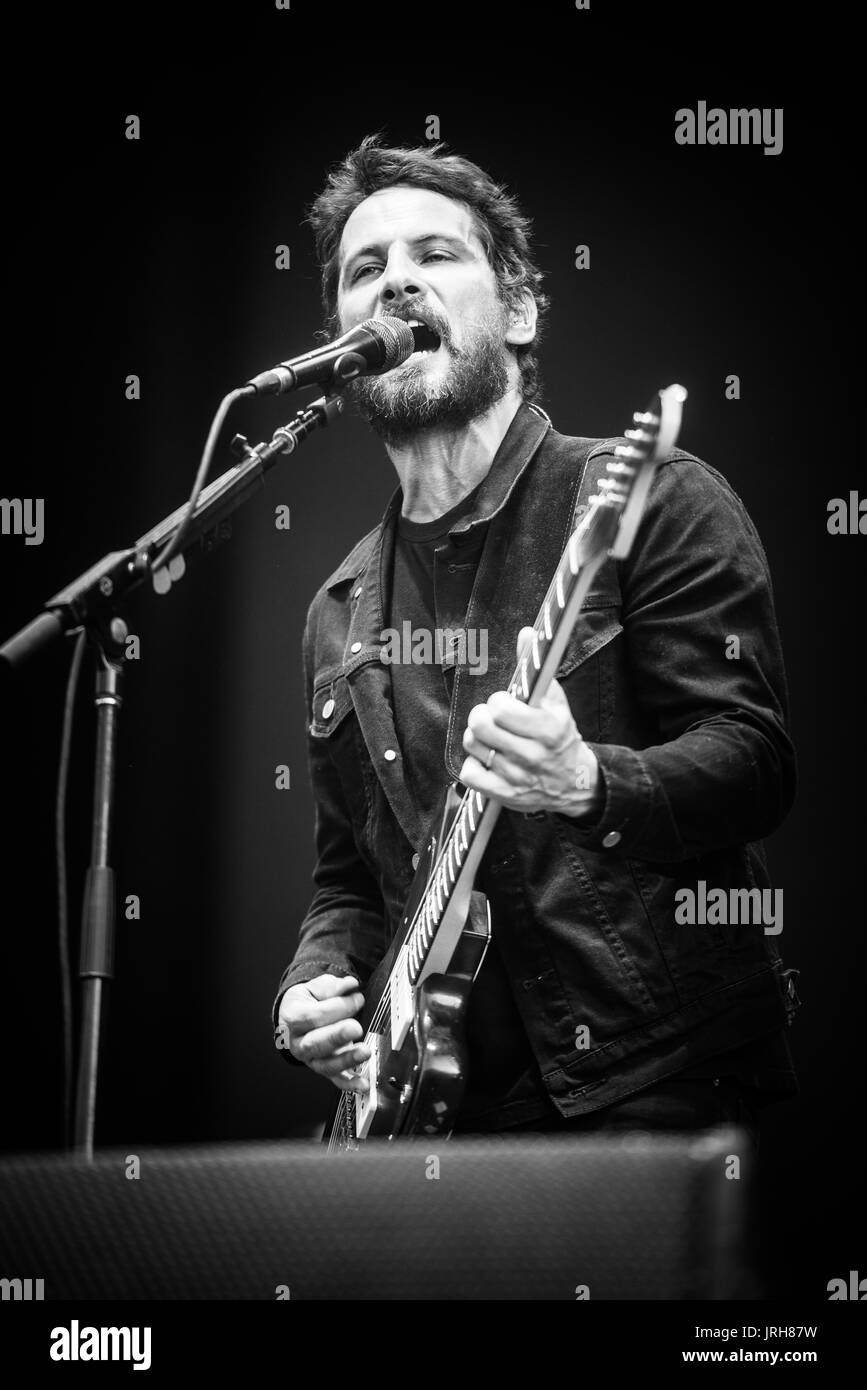Sam Roberts performing at a music festival in British Columbia Canada ...