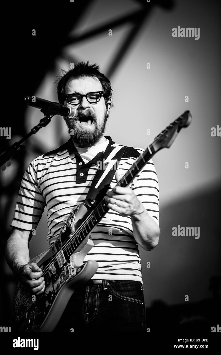 Weezer performing at a music festival in British Columbia Canada in ...