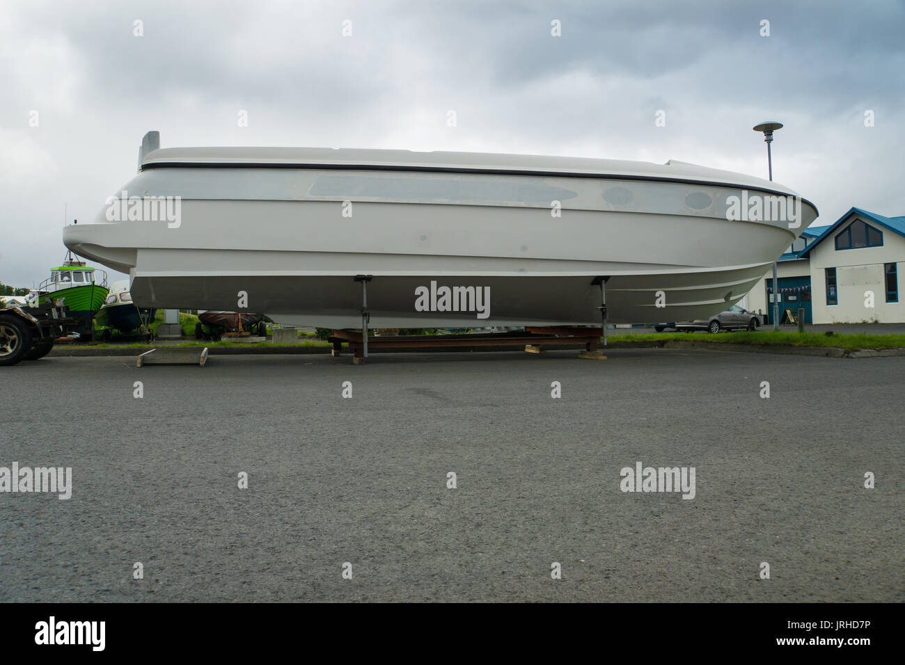 Iceland - Boat body in construction Stock Photo - Alamy