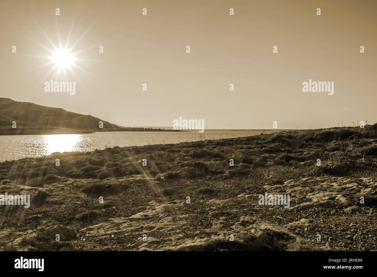 Sepia beach landscape hi-res stock photography and images - Alamy