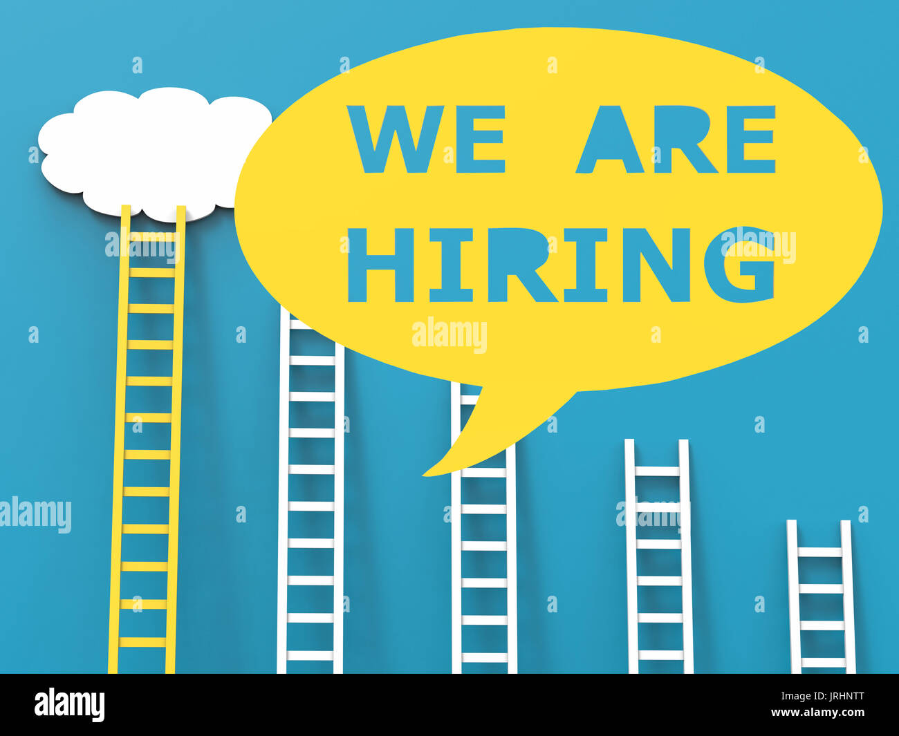we are hiring with speech bubble on white background Stock Photo - Alamy