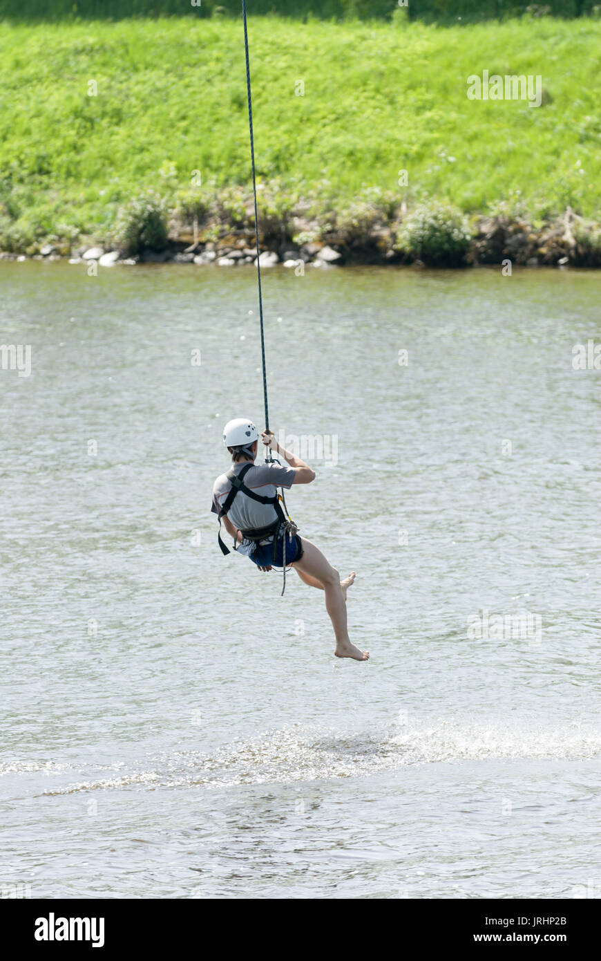 Person bungee jumping off bridge hi-res stock photography and images ...