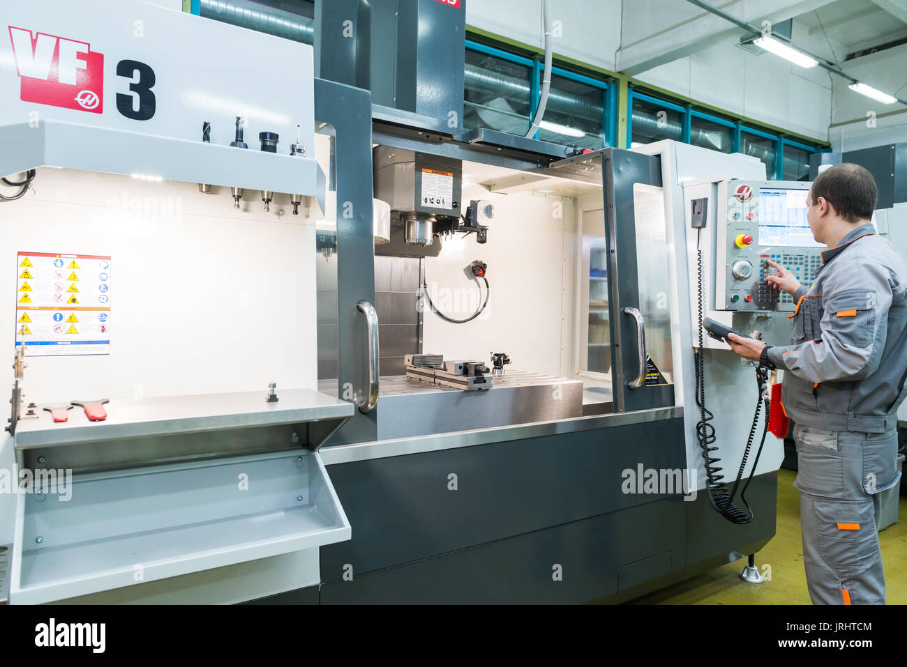 Production of electronic components at high-tech factory Stock Photo ...