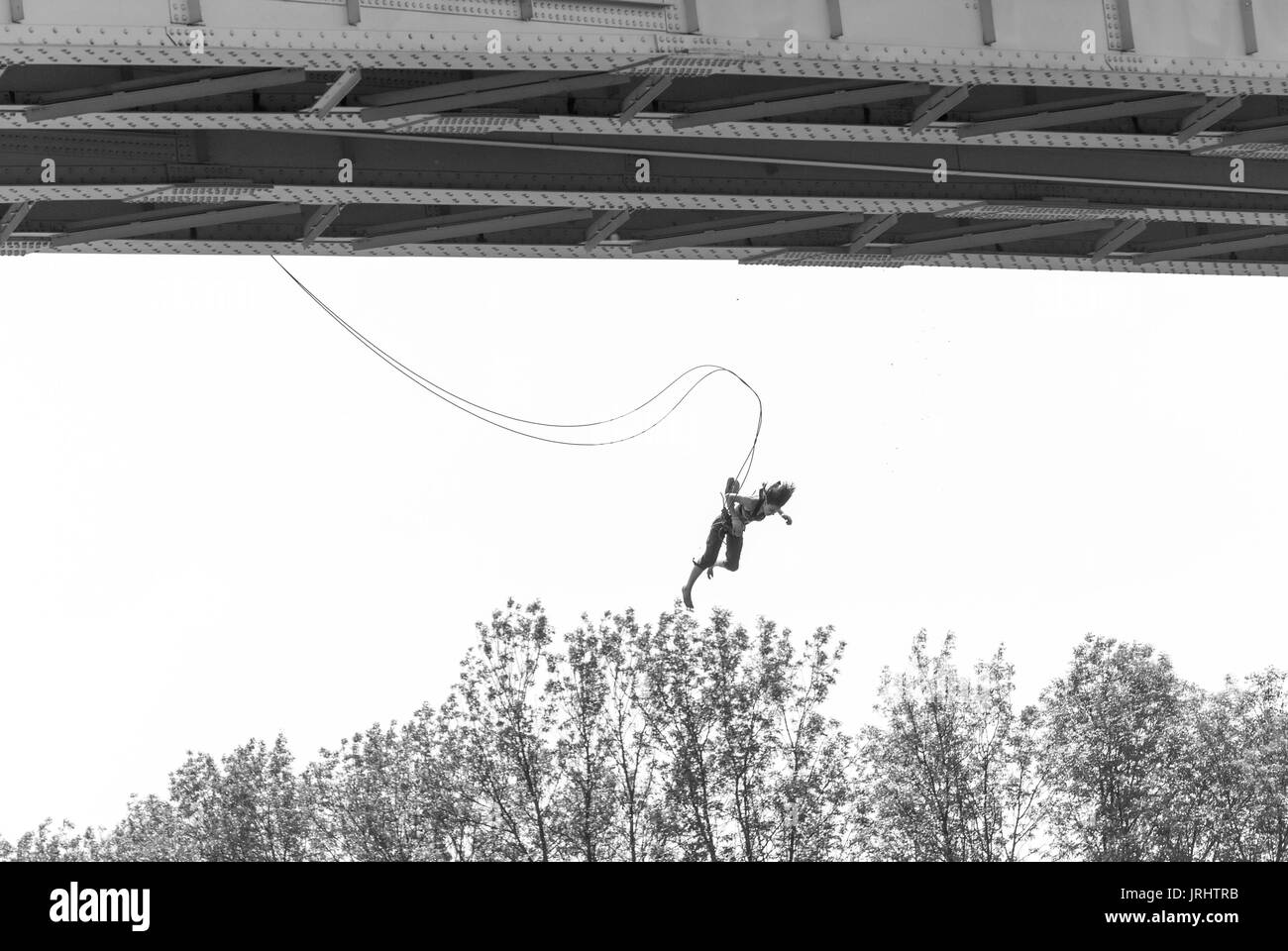 One rope bridge Black and White Stock Photos & Images - Alamy