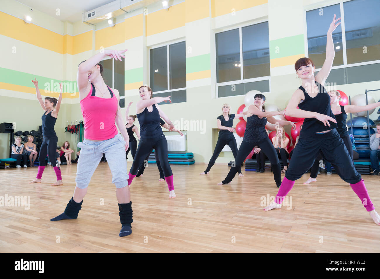 Dance class for women blur background Stock Photo - Alamy