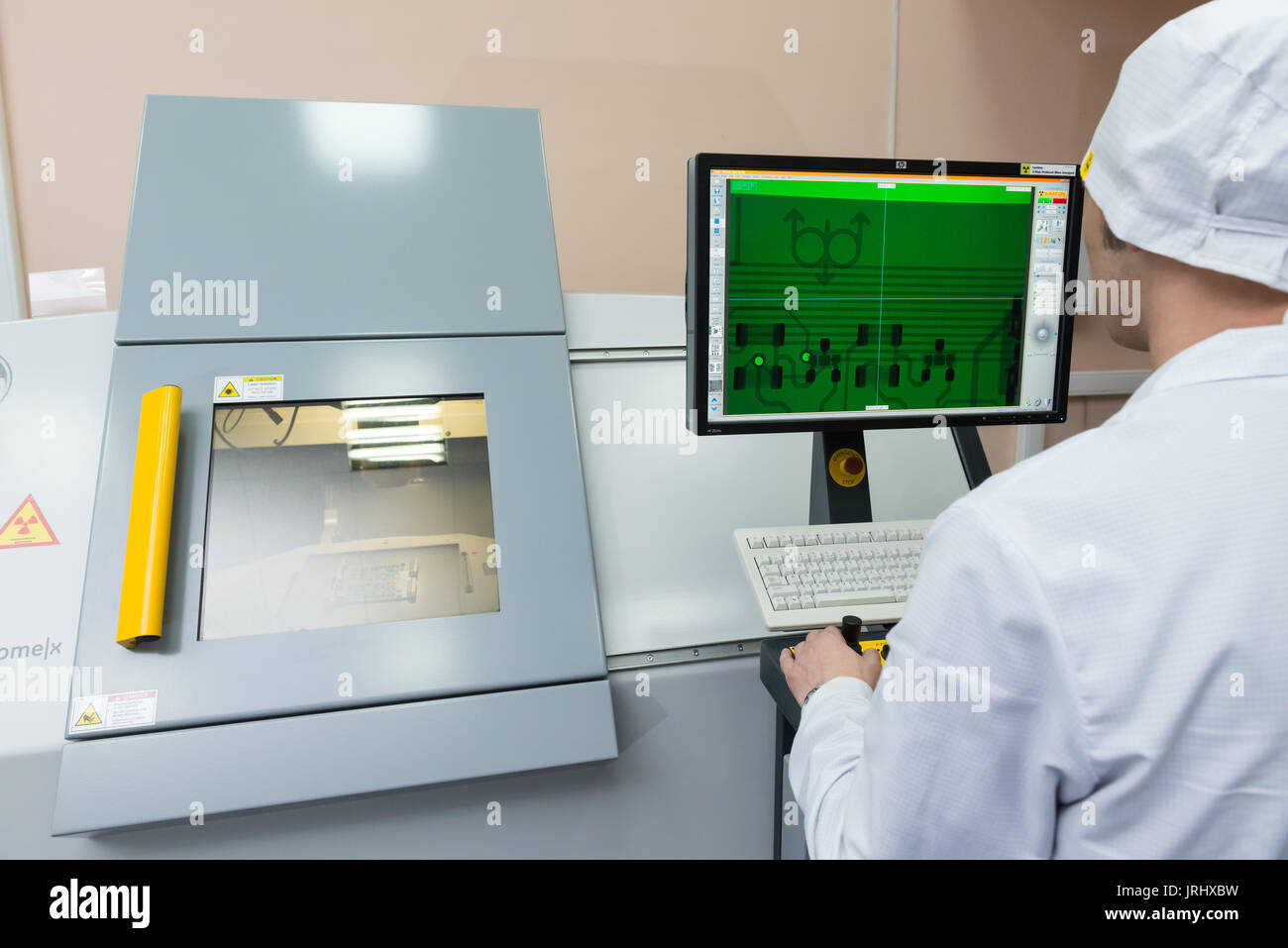 Production of electronic components at high-tech factory Stock Photo ...