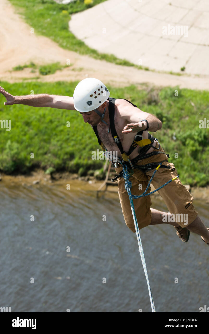 Extreme ropejumping event Stock Photo - Alamy