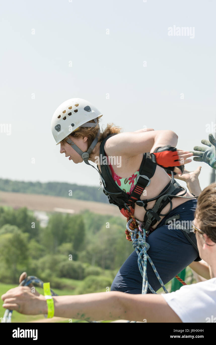 Extreme ropejumping event Stock Photo - Alamy