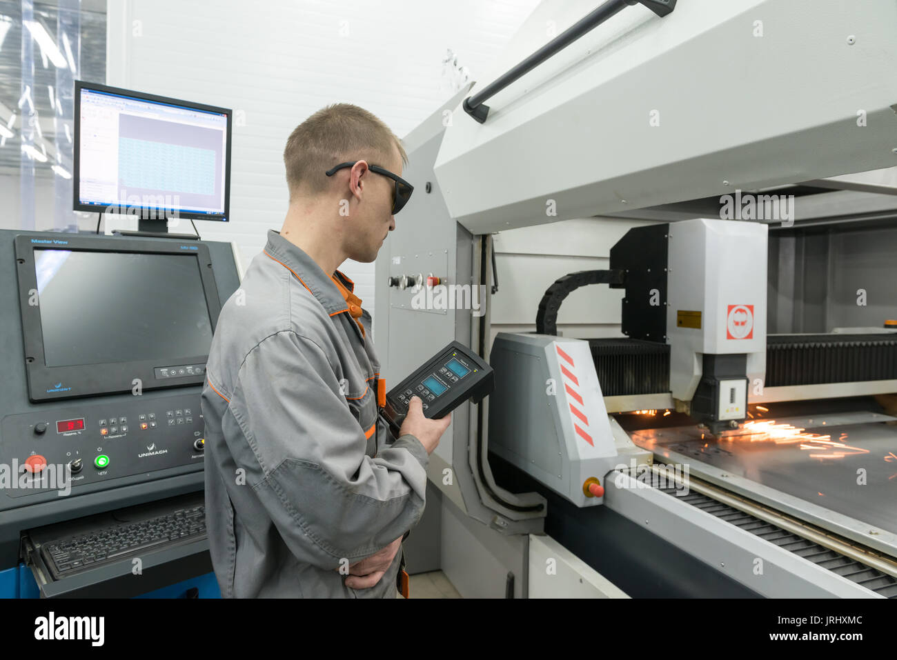 Production of electronic components at high-tech factory Stock Photo ...