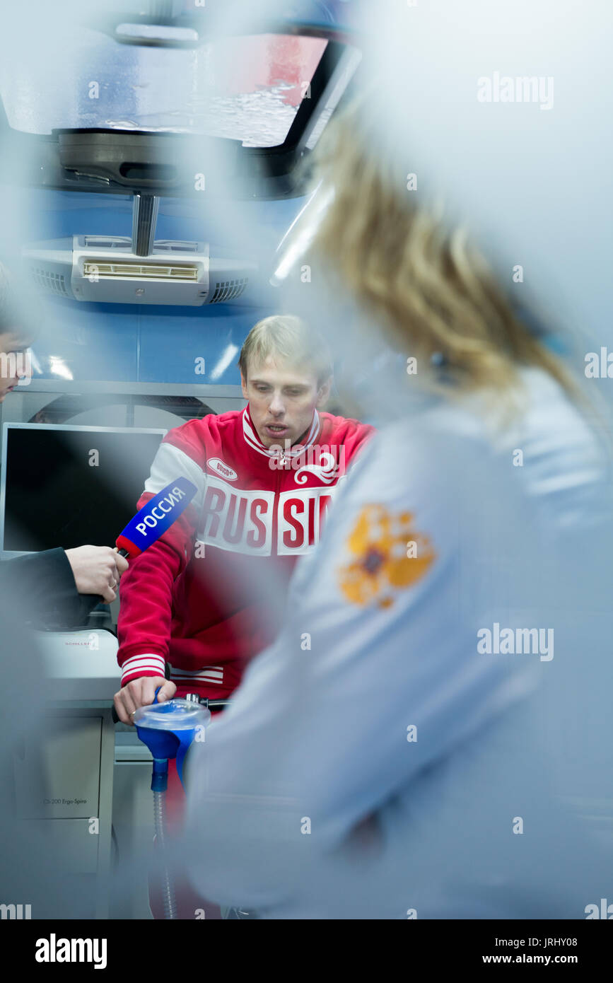 Olympic mobile testing vehicle Stock Photo - Alamy