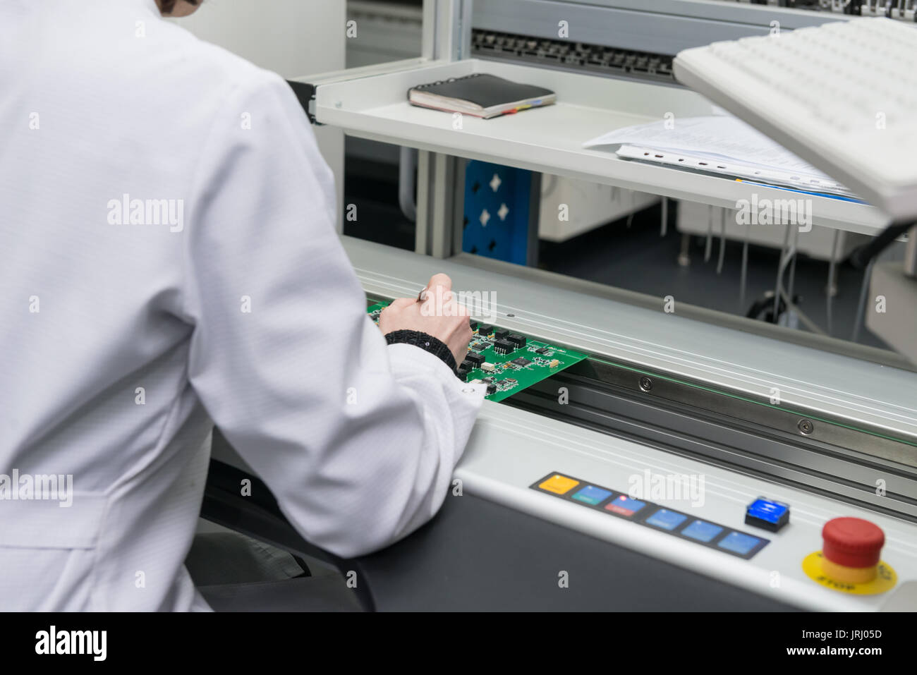 Production of electronic components at high-tech factory Stock Photo ...