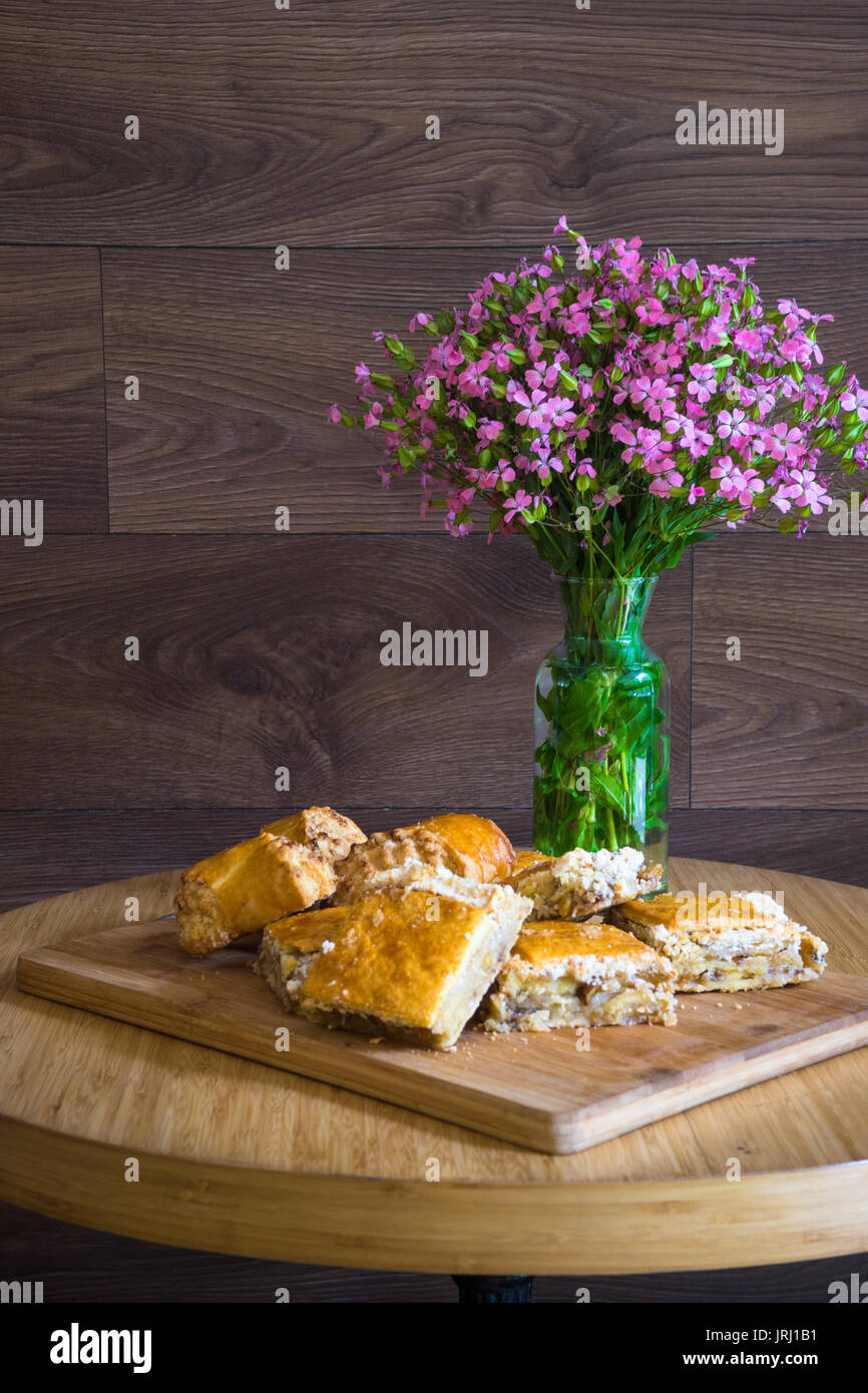 Traditional georgian sweet dessert - kada on the table decorated with ...