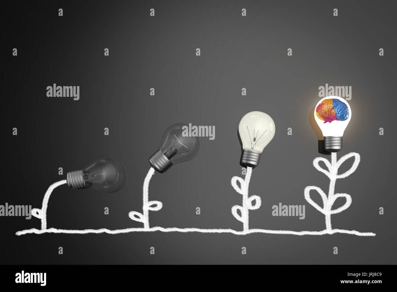 creativity concept with growing light bulb Stock Photo - Alamy
