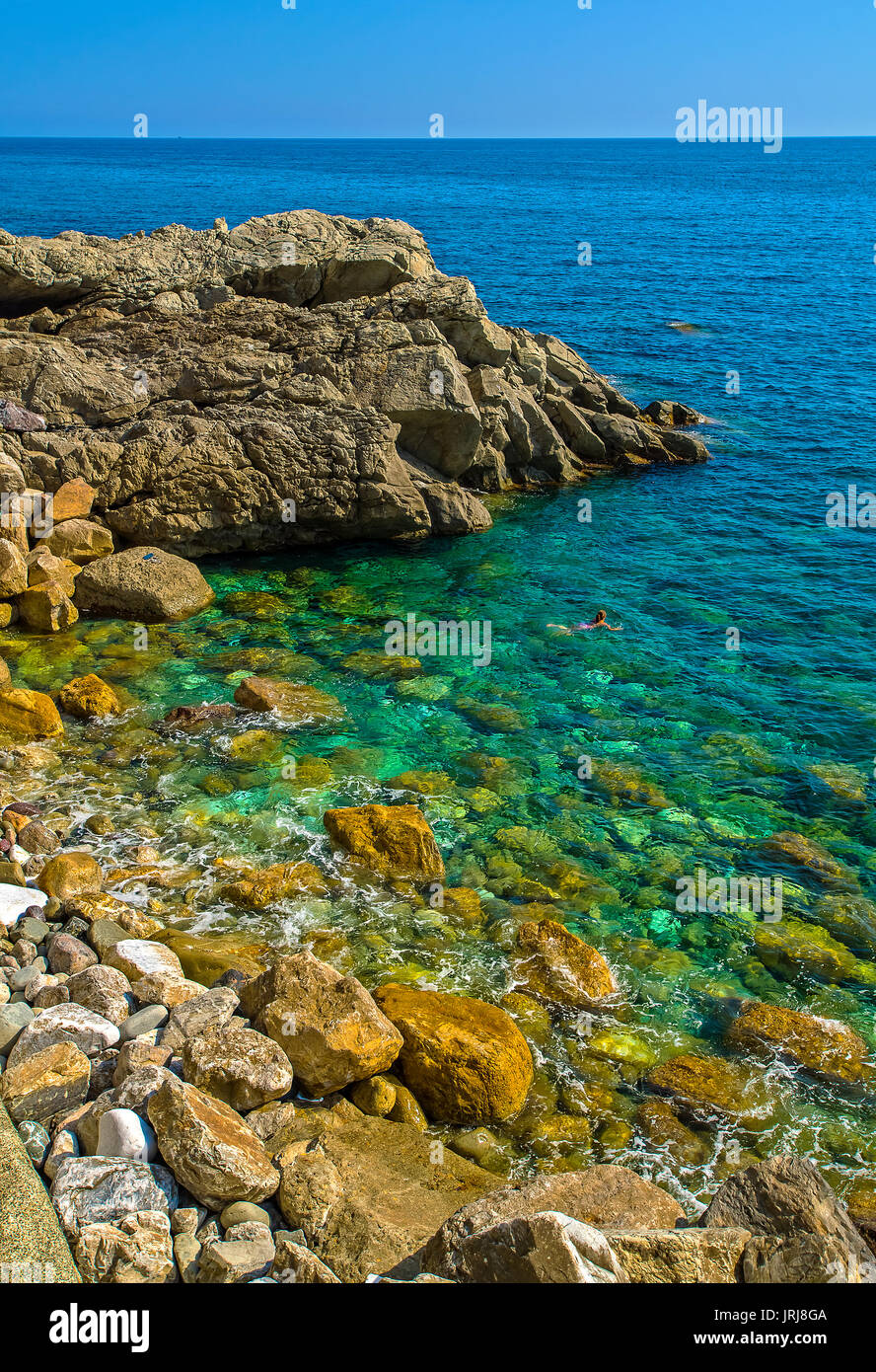 Italy Liguria Levante Coast Between Deiva Marina and Moneglia Stock ...