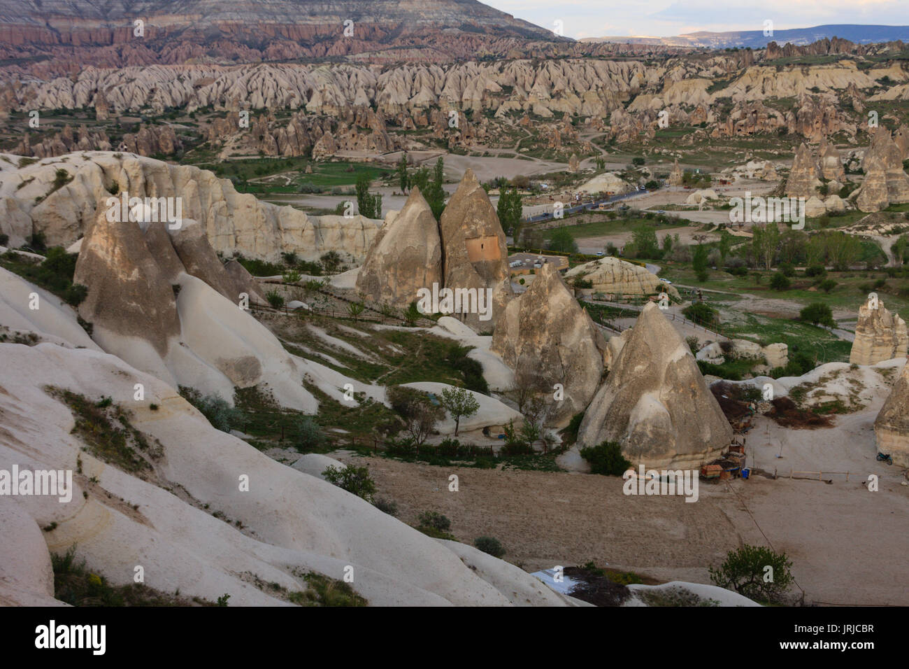Horizontal shot of landscape of Cappadocia with fairy chimneys Stock ...