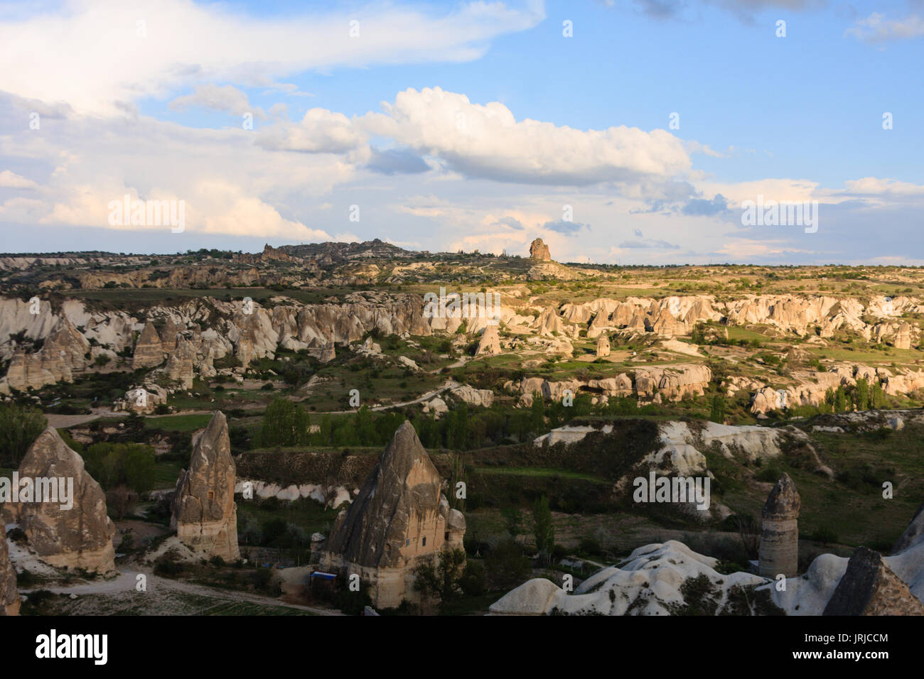 Horizontal shot of landscape of Cappadocia with fairy chimneys Stock ...
