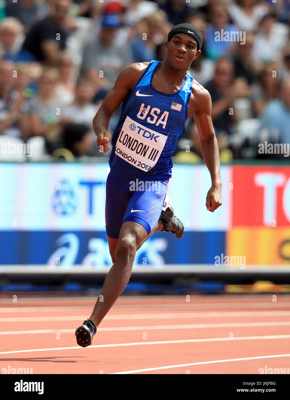 USA's Wilbert London III competes in the Men's 400 metres heat four ...
