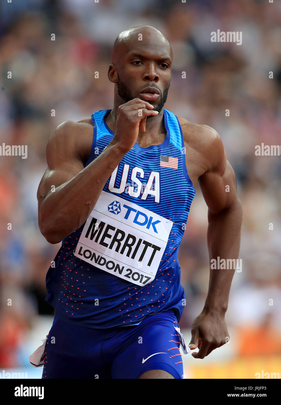 USA's LaShawn Merritt competes in the Men's 400 metres heat five during ...