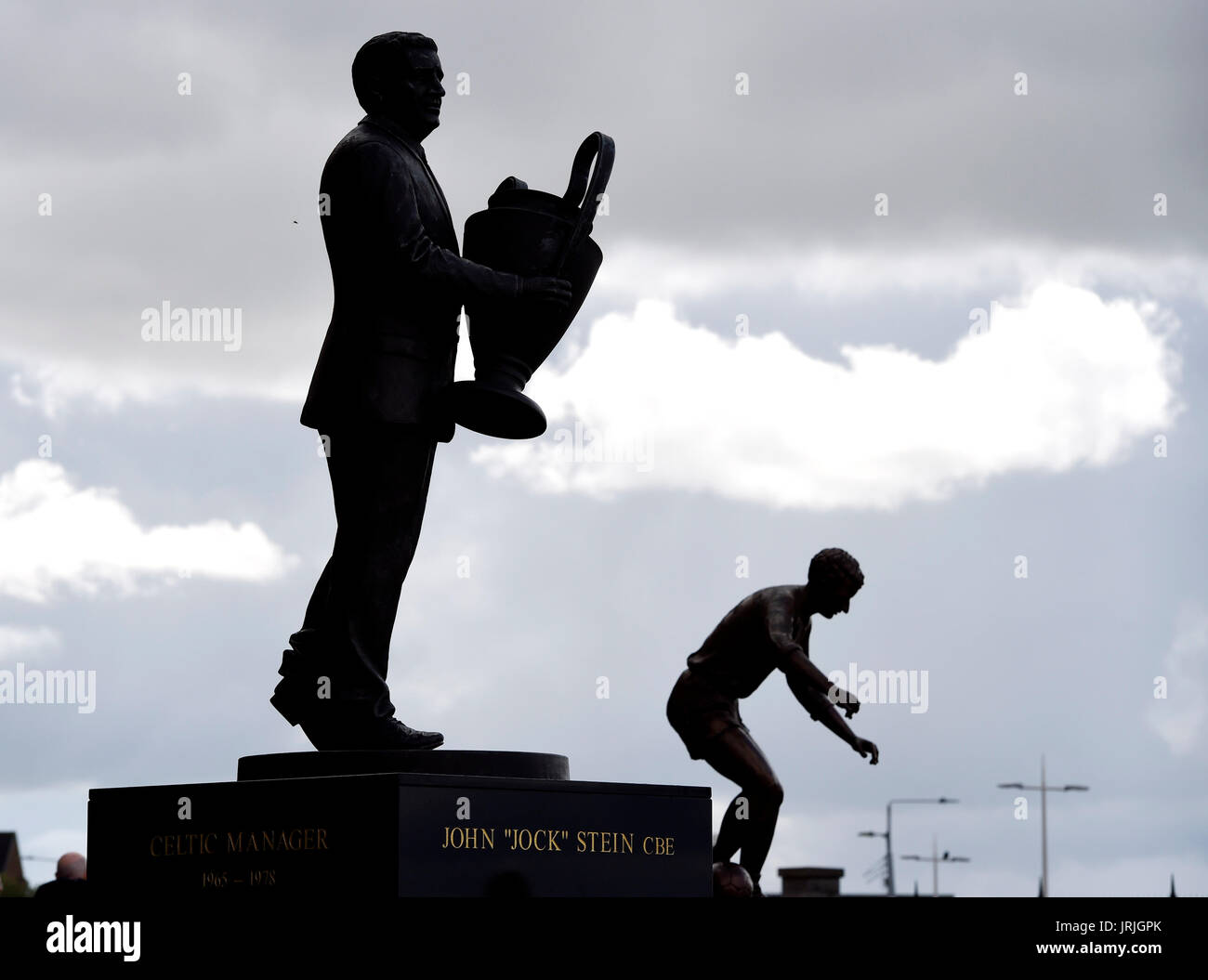 Statues of Celtic legends Jock Stein and Jimmy Johnstone outside the ...