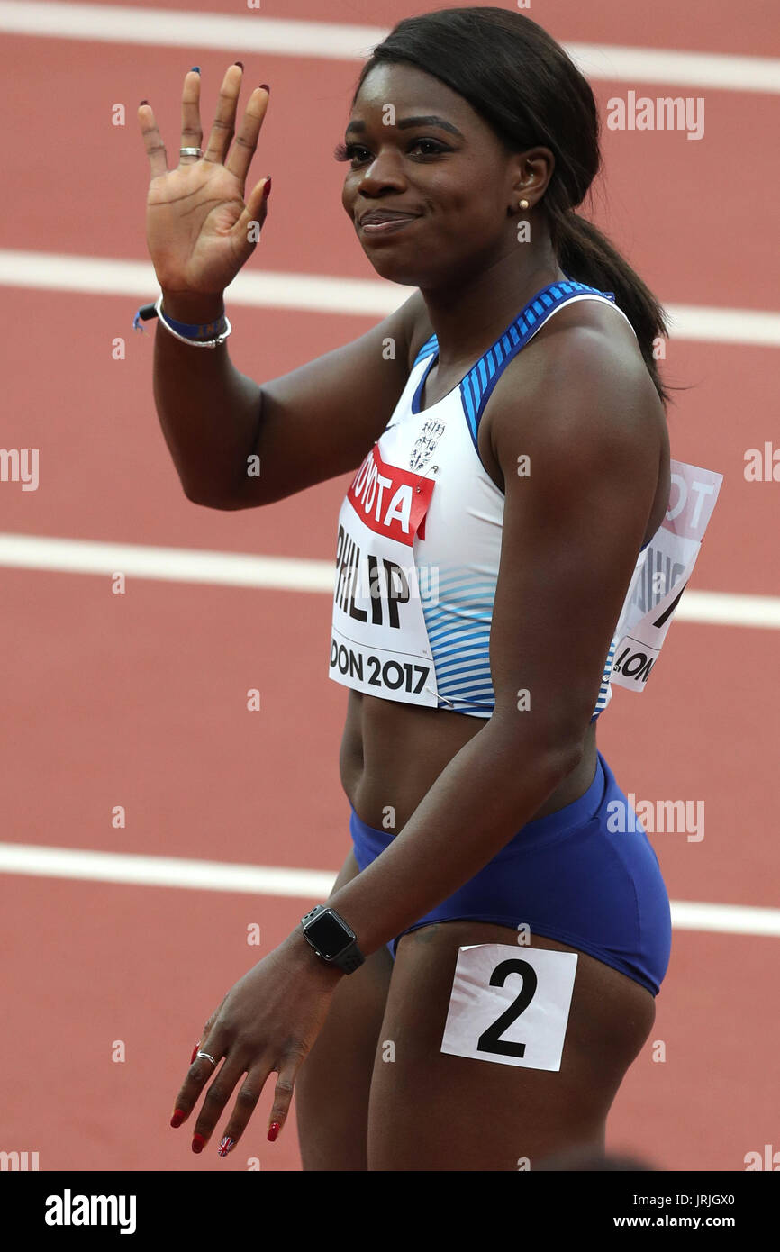 Great Britain's Asha Philip after completing the Women's 100m heat one ...
