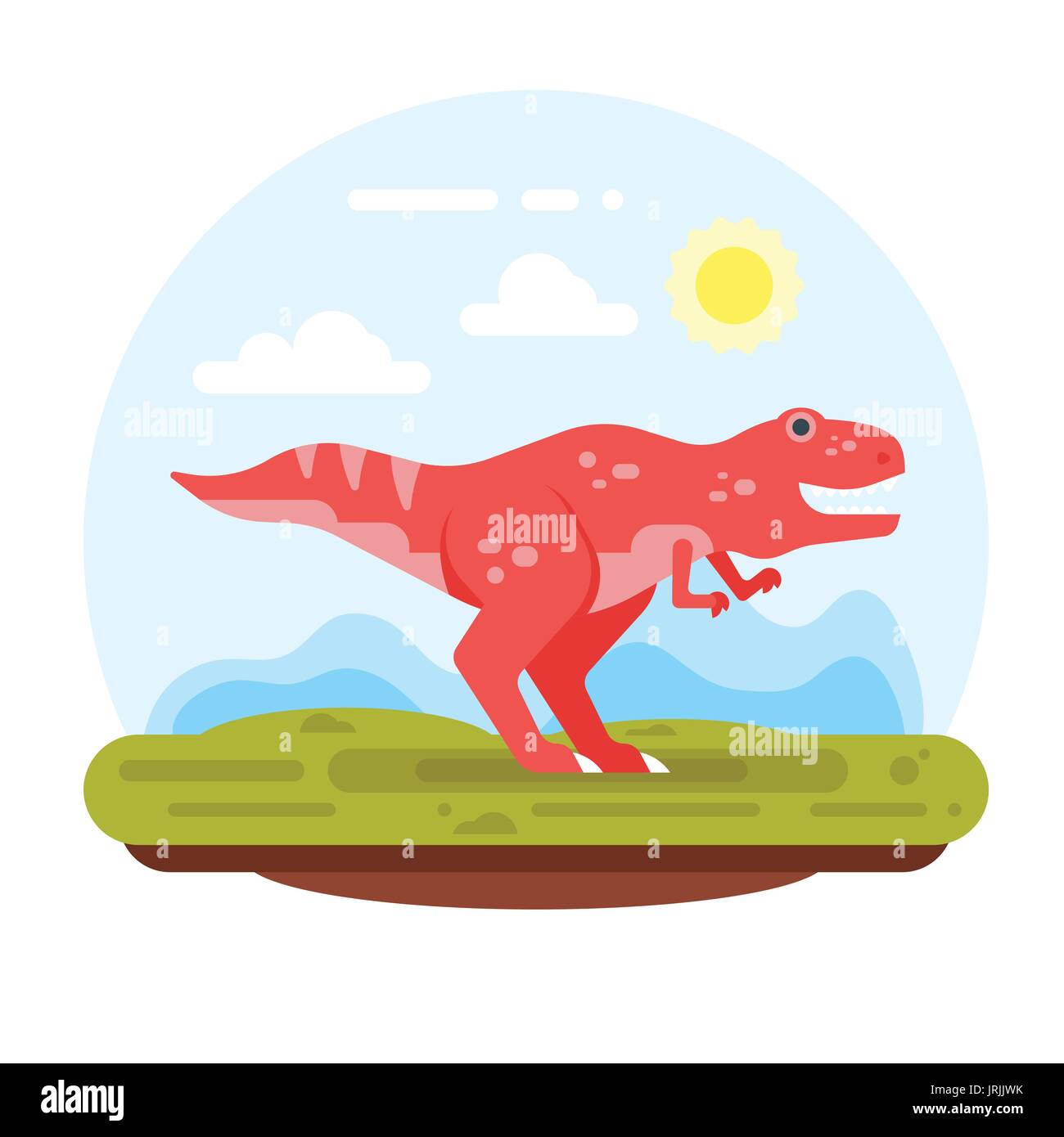 Flat landscape on island Cut Out Stock Images & Pictures - Alamy