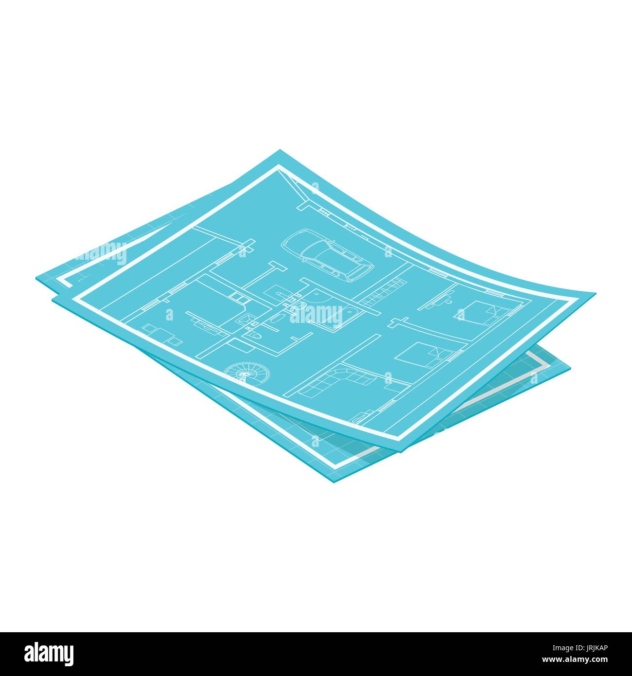 Vector isometric blueprints. Isolated on white background Stock Vector ...