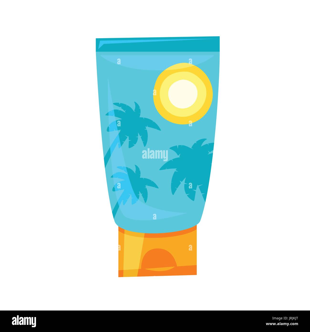 Vector cartoon style illustration of sunblock tube. Isolated on white ...