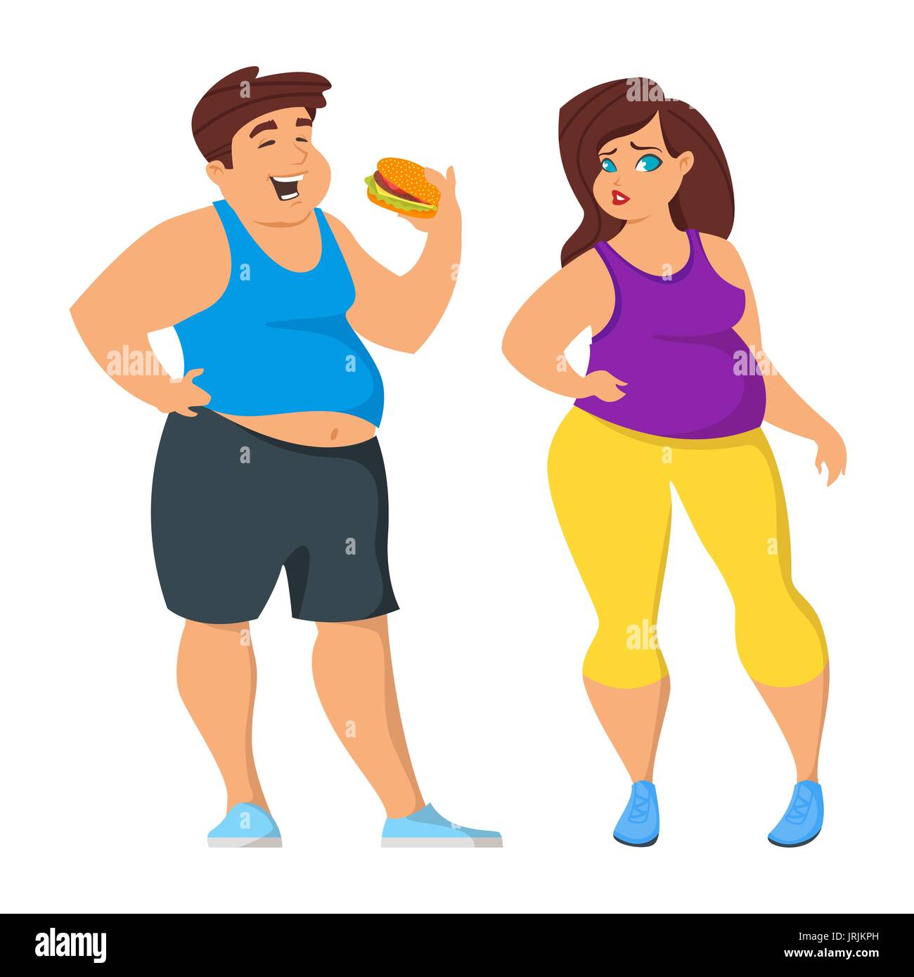 Smiling woman standing man Stock Vector Images - Alamy