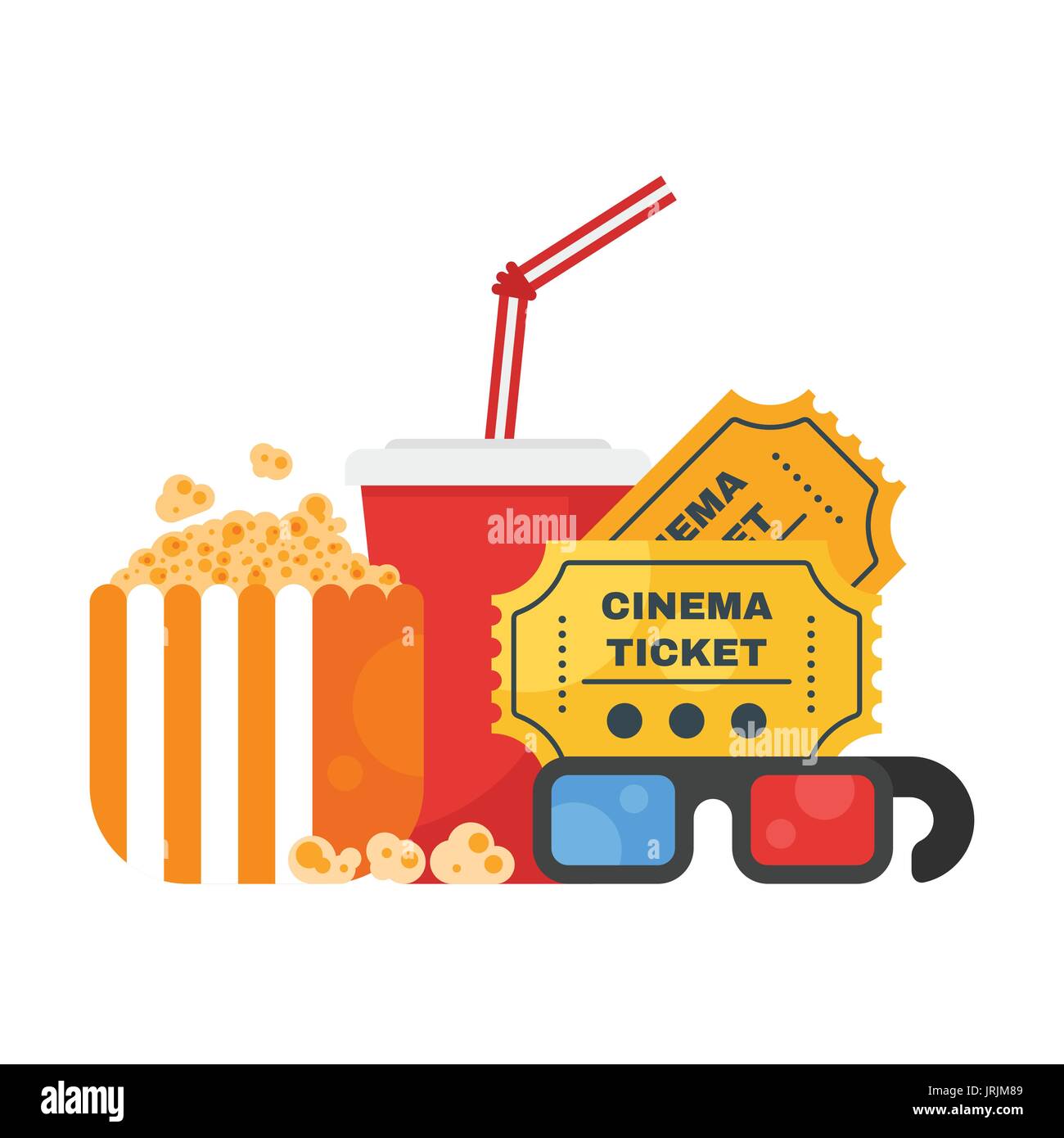 Vector flat style movie design concept with cinema icons. Icon for web ...