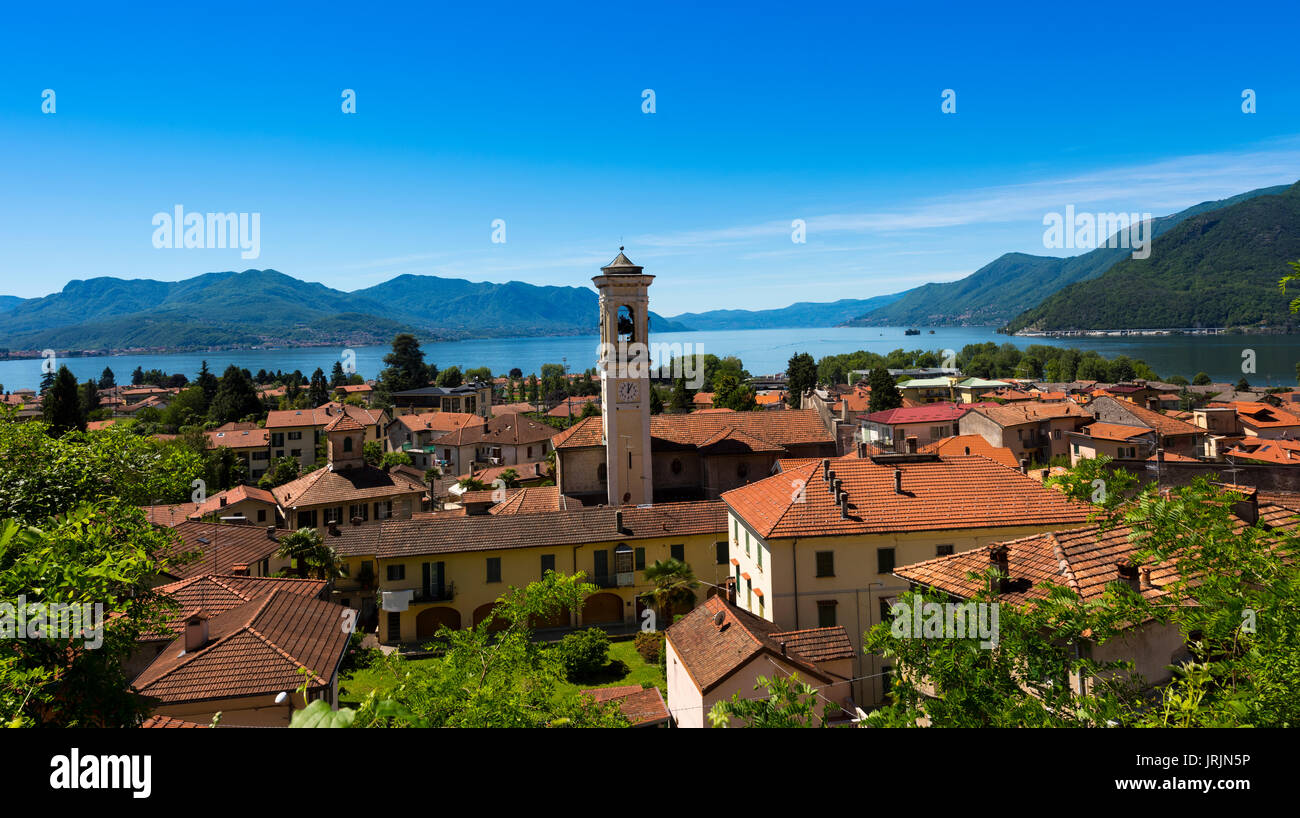 View over Maccagno to the southern part of Lake Maggiore - Maccagno ...